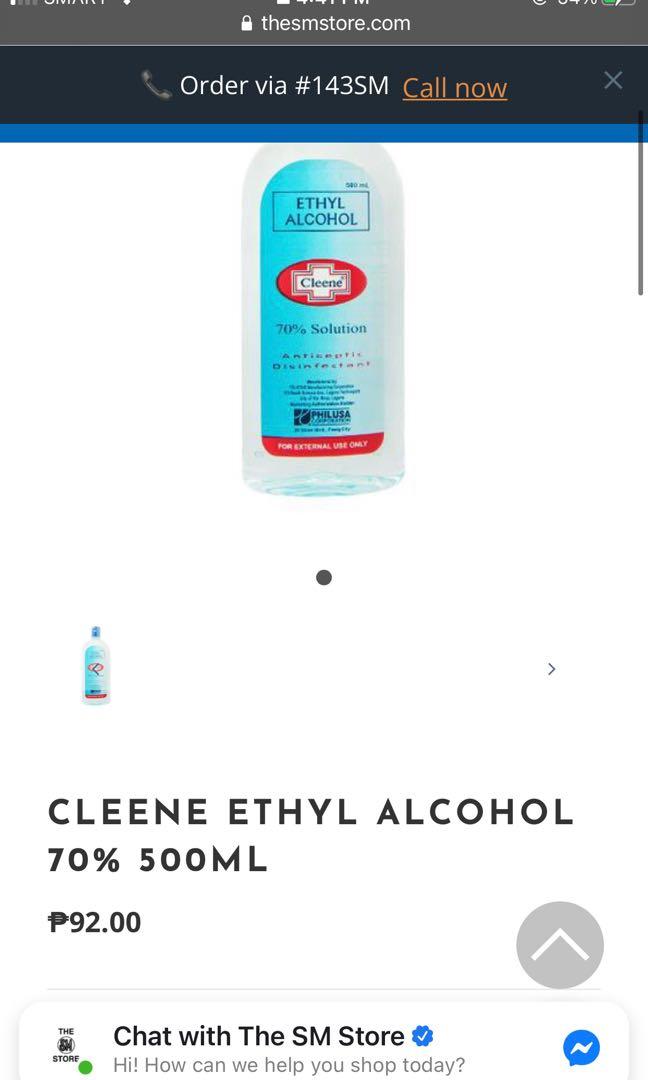 Cleene Ethyl Alcohol 500 ml, Health & Nutrition, Medical Supplies ...