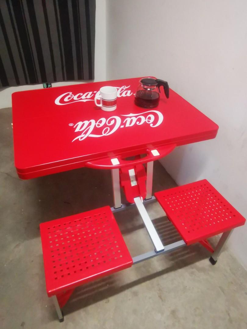 Coca-Cola Limited Edition Fordable Table With Chairs, Furniture & Home ...