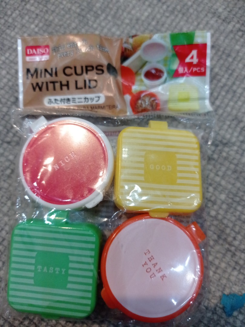 Daiso mini cup tempat saos mini diameter 3 cm isi 4, Makanan & Minuman ...