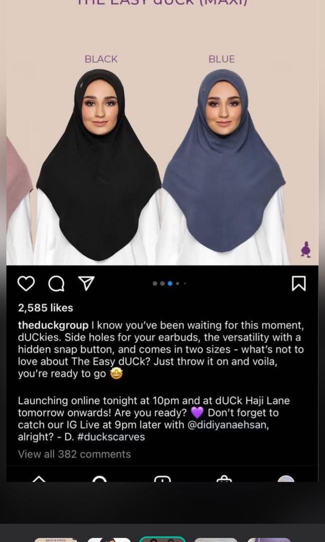 Easy Duck 1.0 Instant hijab shawl tudung scarf, Women's Fashion ...