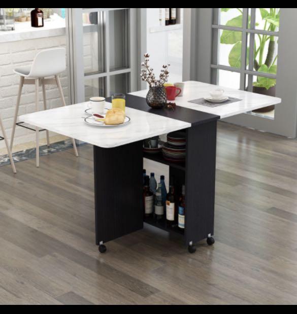 Foldable Dining Table Small Household Movable Pulley Telescopic ...