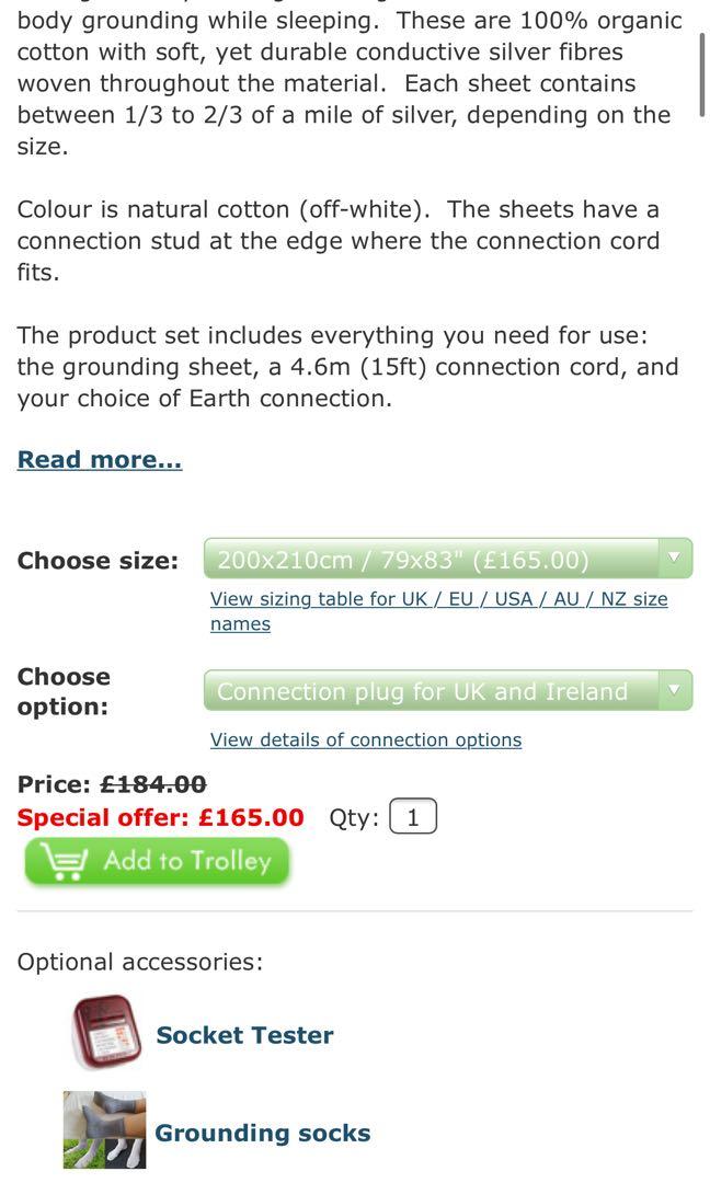 Groundology earthing fitted king sheet, Furniture & Home Living ...