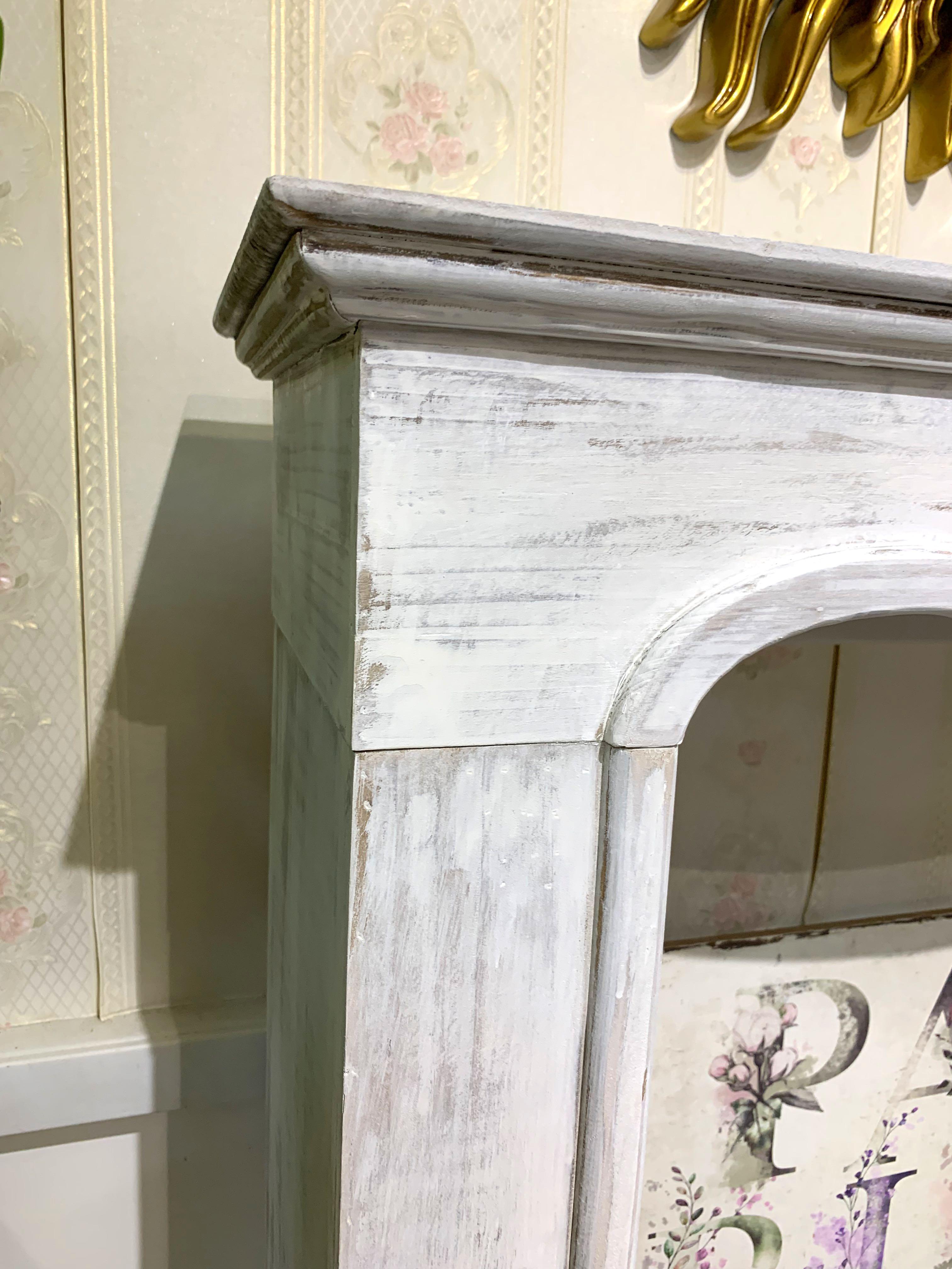 Heavily distressed rustic wooden fireplace mantle, Furniture & Home ...