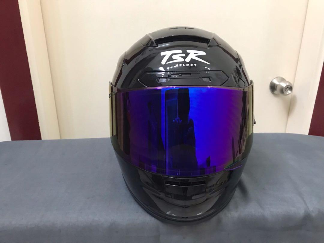 Helmet Tsr Full Face With Blue Visor size M, Auto Accessories on Carousell