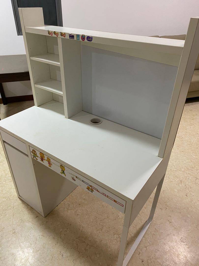 Ikea Micke desk with shelf, Furniture & Home Living, Furniture, Tables ...