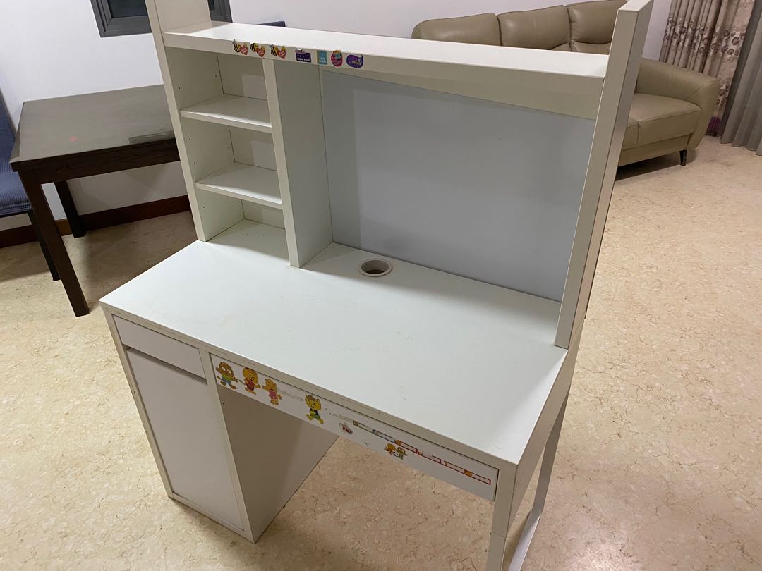 Ikea Micke desk with shelf, Furniture & Home Living, Furniture, Tables ...