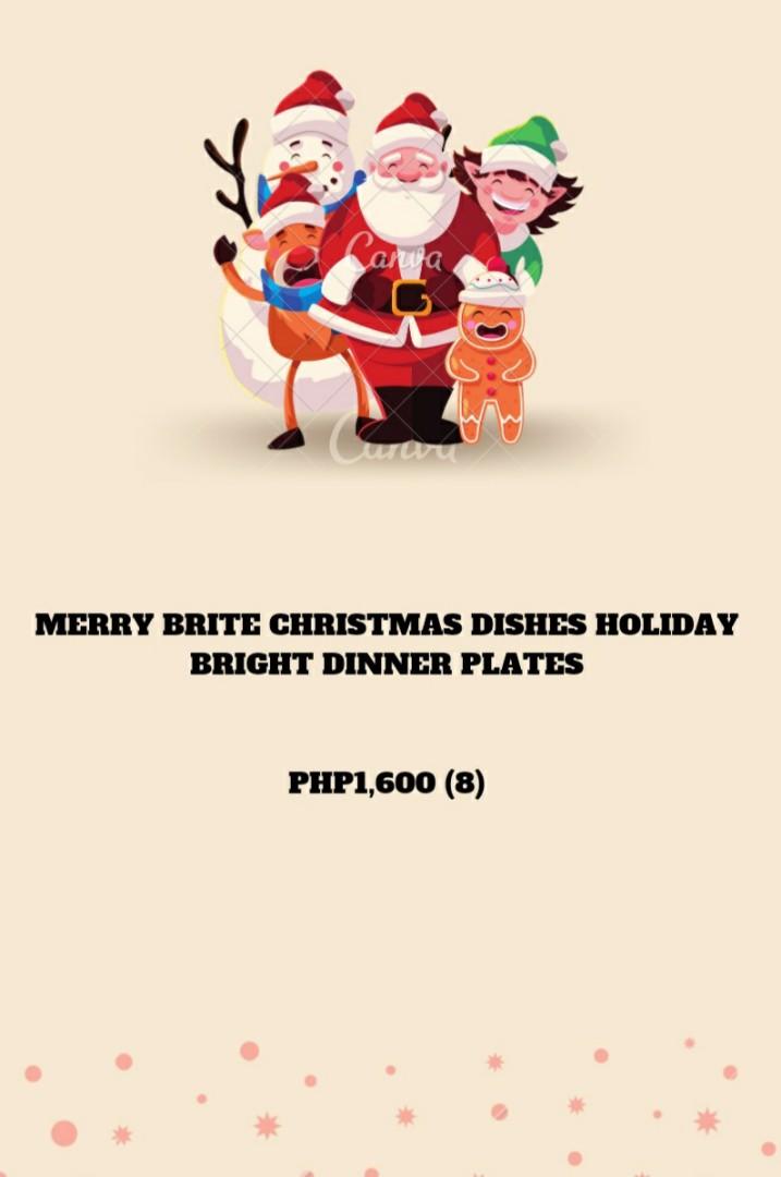 Merry Brite vintage holiday dinner plates, Furniture & Home Living ...
