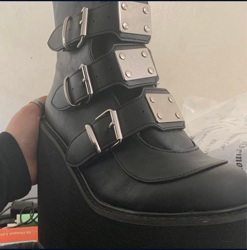 ORIGINAL demonia swing-815 metal buckle boots ON HAND WITH BOX, Women's ...