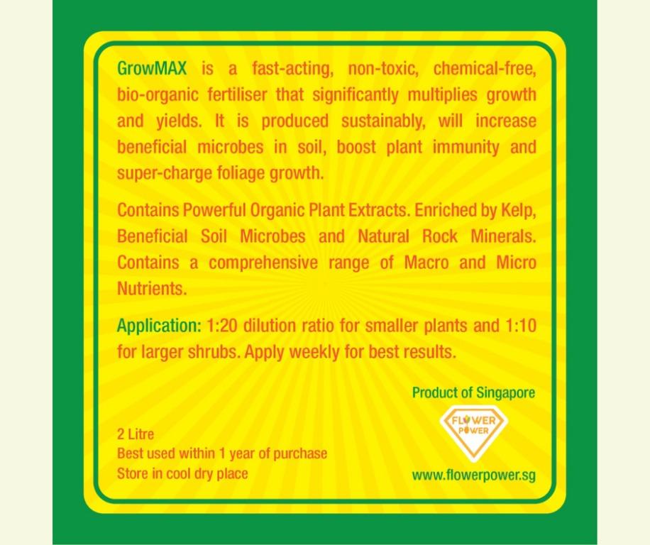 GrowMAX All-in-1 Organic Fertiliser (Ready-To-Use) / Liquid Fertilizer ...
