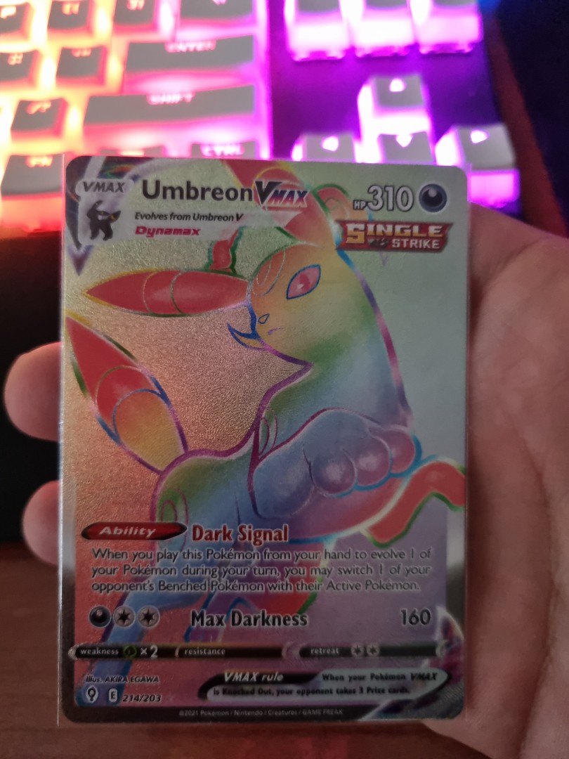 Rainbow Umbreon Vmax, Hobbies & Toys, Toys & Games on Carousell