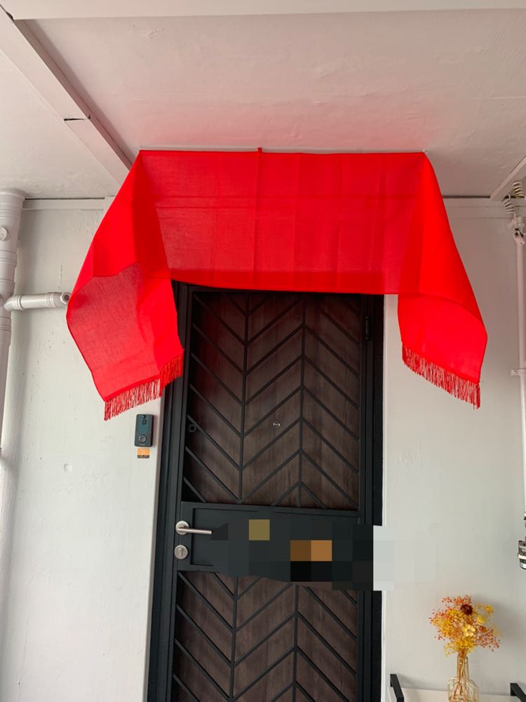 Red Cloth for HDB (Used), Hobbies & Toys, Stationery & Craft, Occasions ...