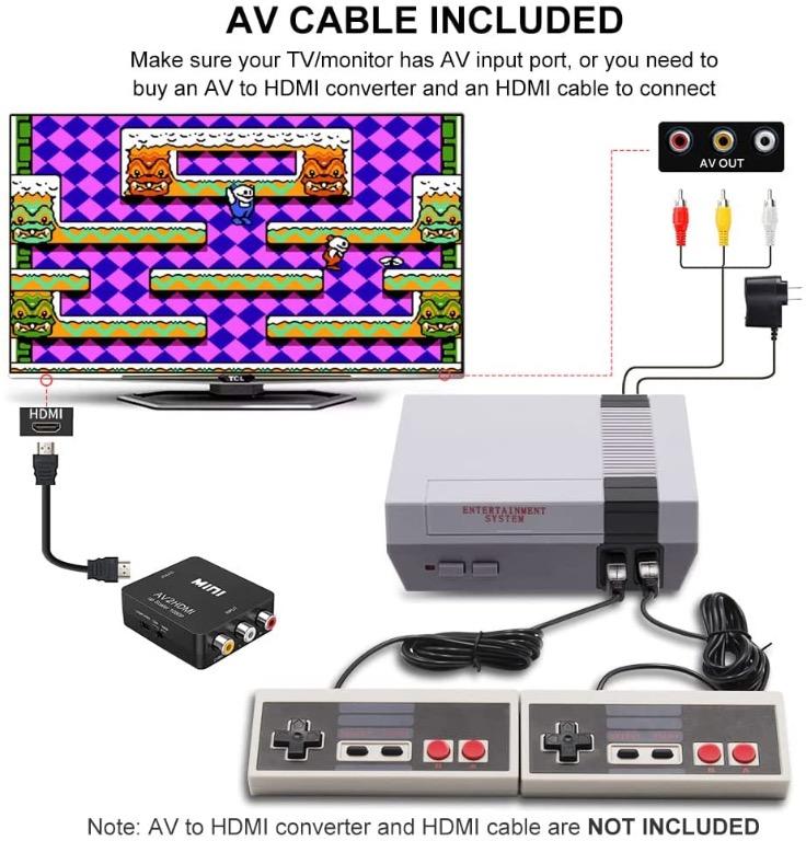 Retro Game Console,Mini Classic Game System with 620 Built-in Games and ...