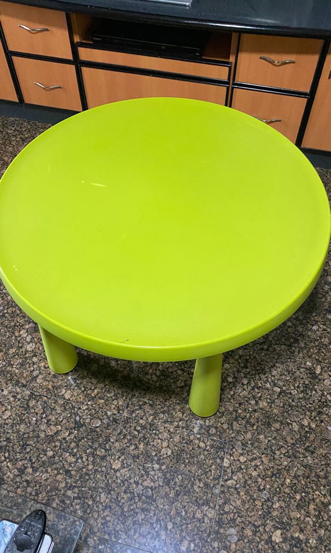 Round Green Kids Writing Table, Furniture & Home Living, Furniture ...
