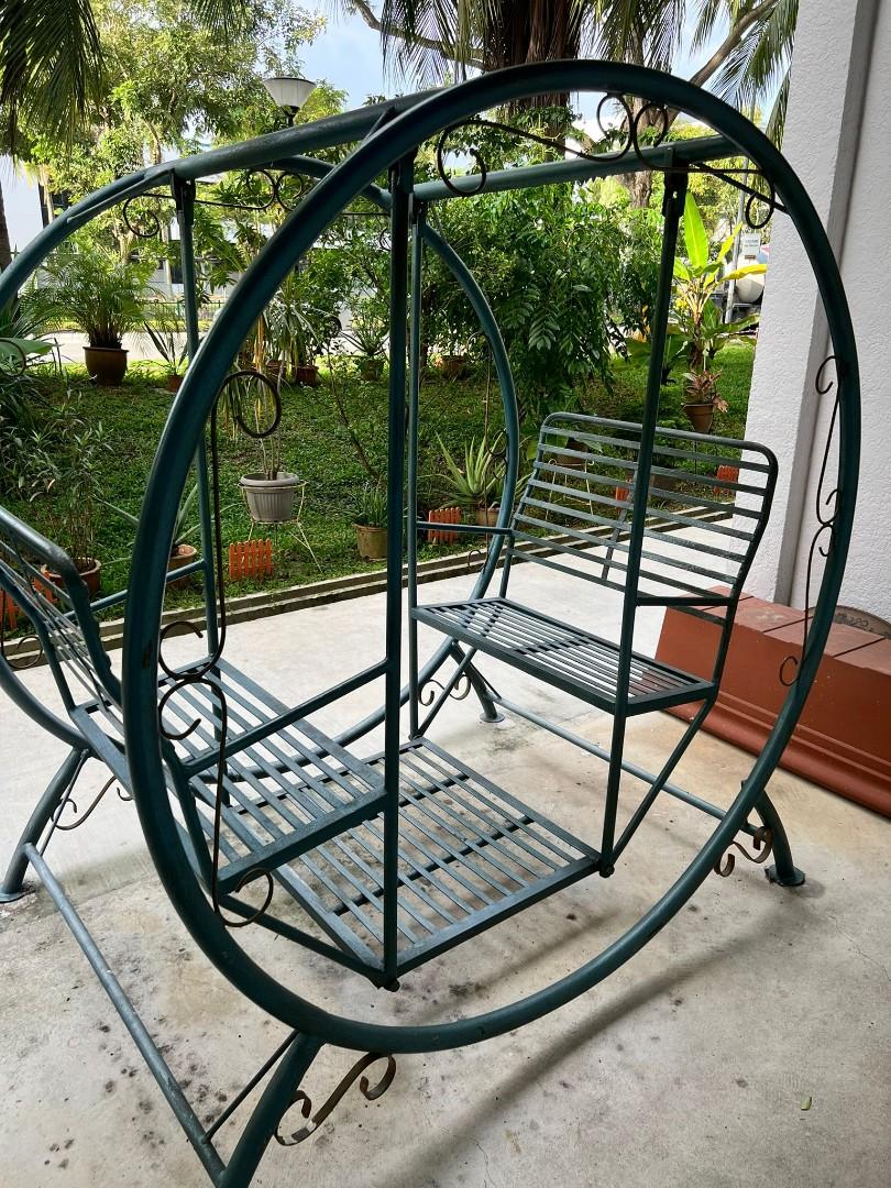 Round Outdoor Swing (metal), Furniture & Home Living, Outdoor Furniture ...