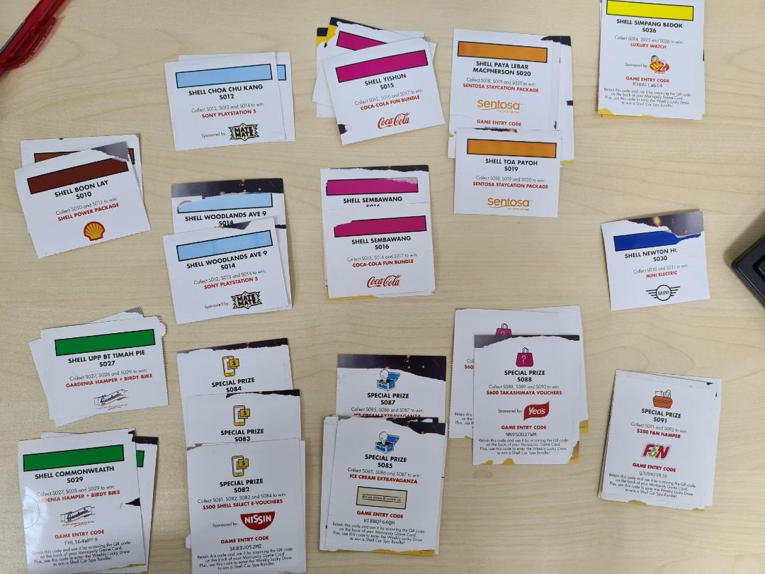 Shell monopoly cards, Hobbies & Toys, Toys & Games on Carousell