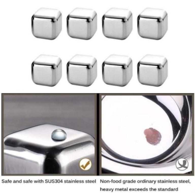 SUS304 Stainless Steel Ice Cube Food Safe Grade Reusable Ice Cubes ...