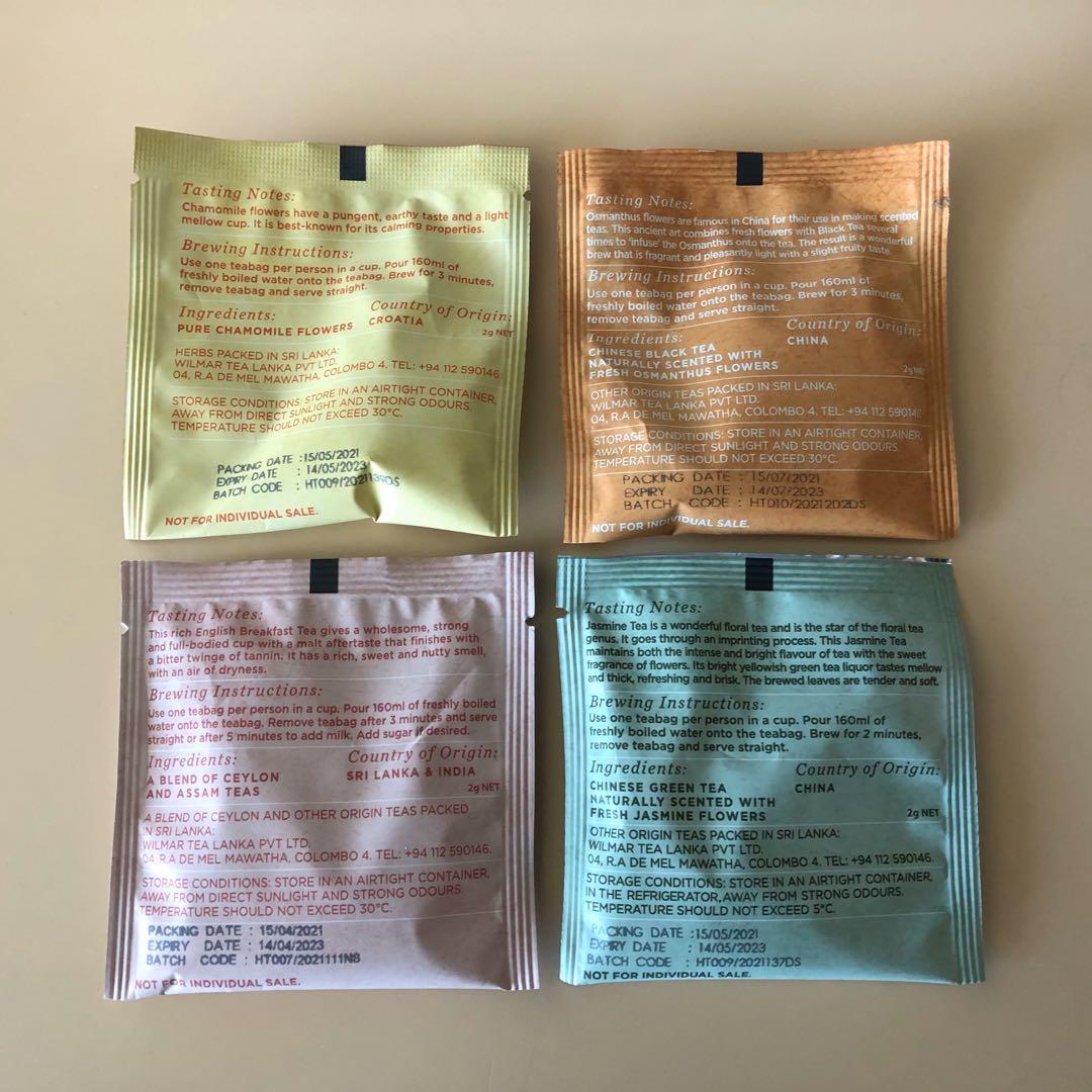 Tea bags by Shangri-La Hotel English Breakfast Osmantus scented black ...