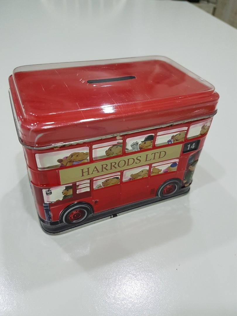 Vintage Collectible Harrods London Bus Tin Can Container Storage/Money ...