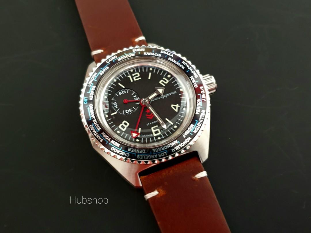Vostok Komandirskie GMT with Russian cities / world cities bezel mod ...