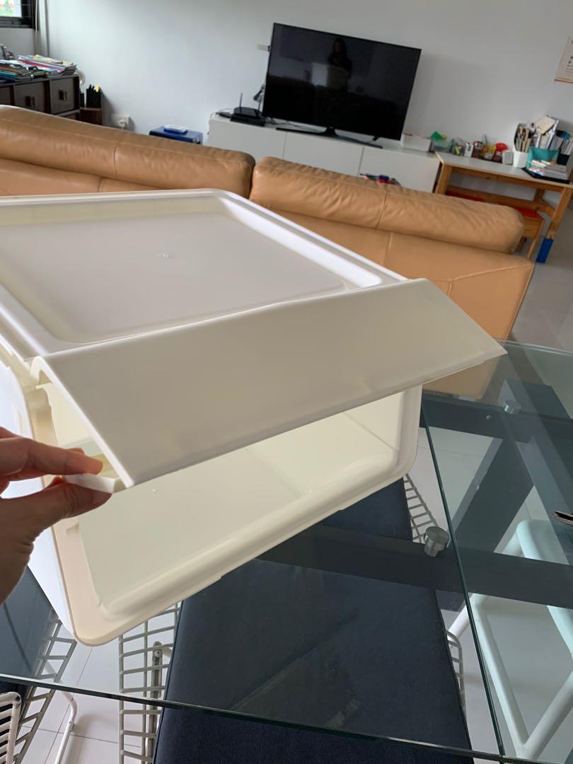 White plastic boxes, Furniture & Home Living, Home Improvement ...