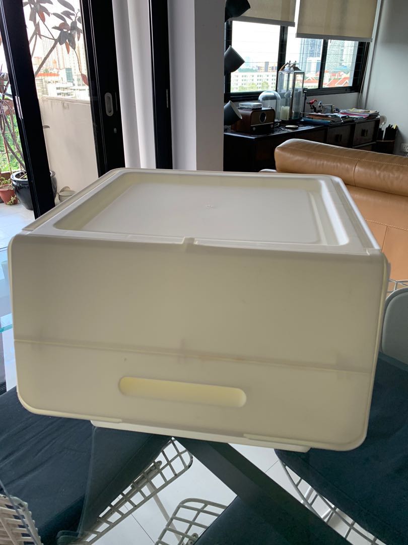 White plastic boxes, Furniture & Home Living, Home Improvement ...