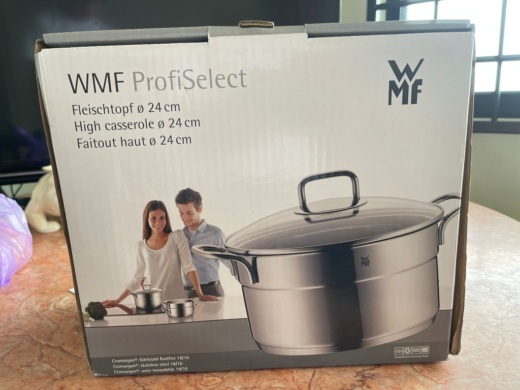 WMF Germany brand 24cm cooking pot with cover and 2 handles, TV & Home ...
