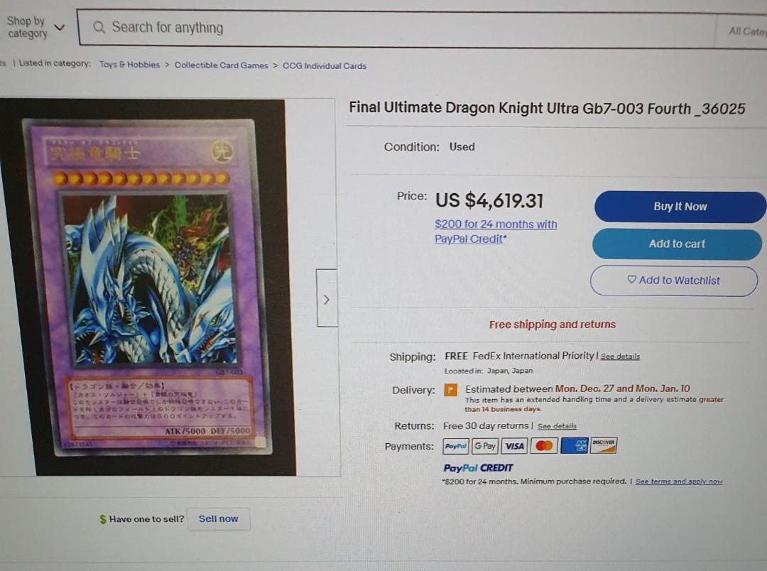 Yu-Gi-Oh Dragon Master Knight (Ultra Rare) (GB7-003), Hobbies & Toys ...