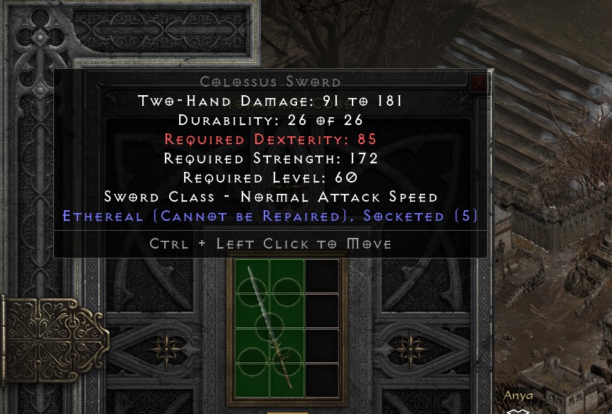 101 PC Diablo 2 Resurrected (D2R) 5 Sockets Ethereal Colossus Sword for ...