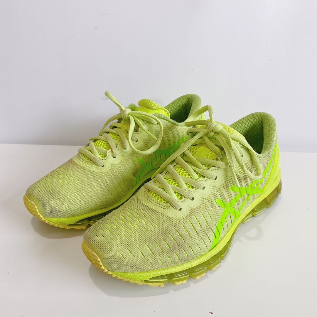 Asics Gel Neon Green Running Shoes Sneakers, Women's Fashion, Footwear ...