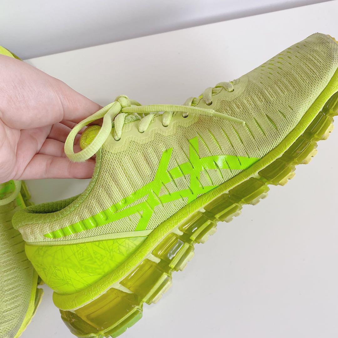 Asics Gel Neon Green Running Shoes Sneakers, Women's Fashion, Footwear ...