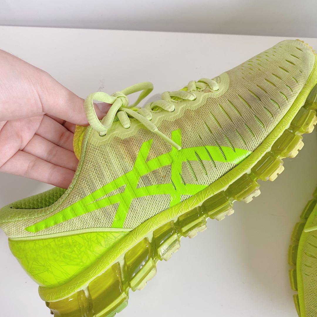 Asics Gel Neon Green Running Shoes Sneakers, Women's Fashion, Footwear ...