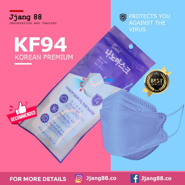 Blue KF94, Health & Nutrition, Face Masks & Face Shields on Carousell