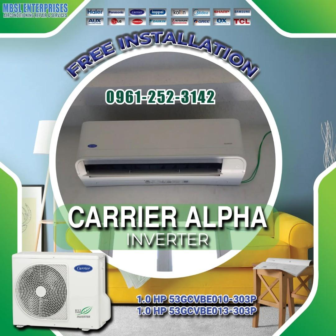 Carrier Alpha Inverter Split Type With Free Installation, TV & Home ...