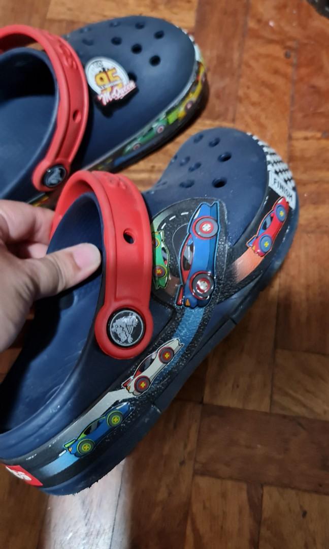 CROCS race car (light up) C13, Men's Fashion, Footwear, Slippers ...