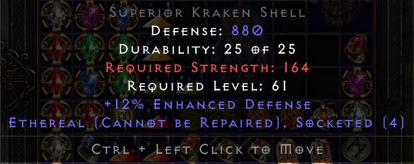 D2R - 880def 4os Ethereal Superior Kraken Shell - Fort base / Stone ...