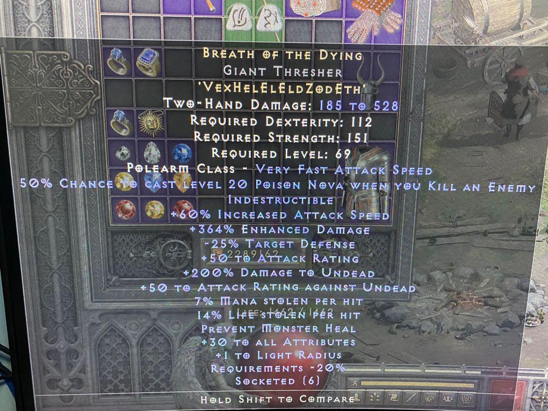 D2R - BOTD Giant thresher, Video Gaming, Video Games, Others on Carousell