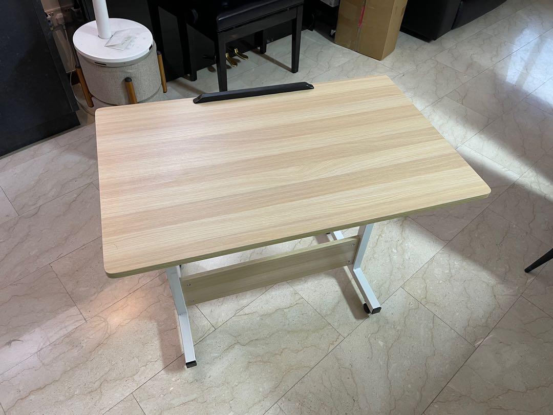 Foldable Table working desk with castor wheels, Furniture & Home Living ...