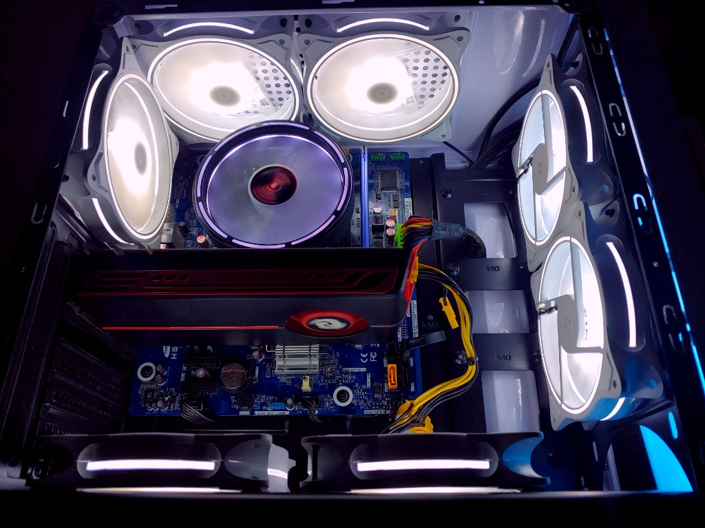 Gaming PC with Video Card in a Nice Set Up Desktop System Unit ...