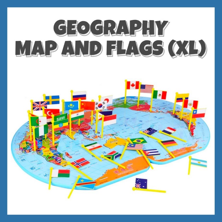 Geography Map and Flags (XL), Hobbies & Toys, Toys & Games on Carousell