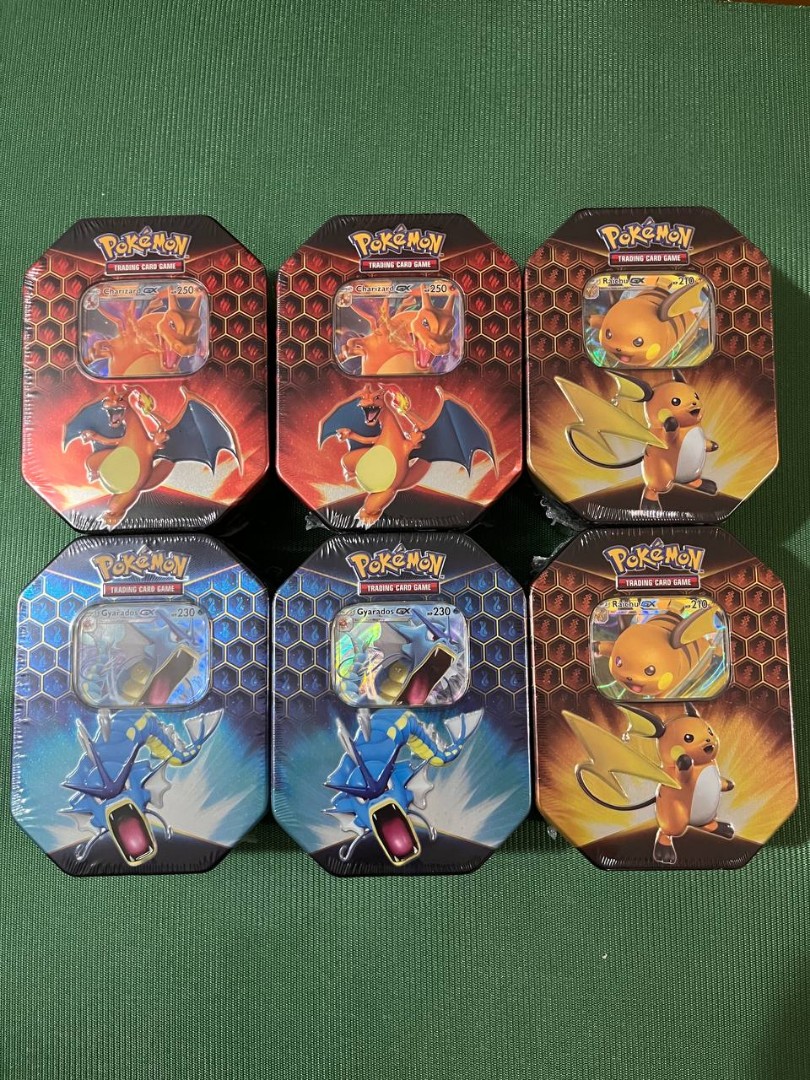 [LAST SET SALE] Hidden Fates Tin: tags charizard gyrados raichu v vmax ...