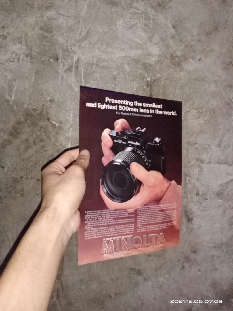 Iklan Jadul Kamera Minolta, Fotografi di Carousell