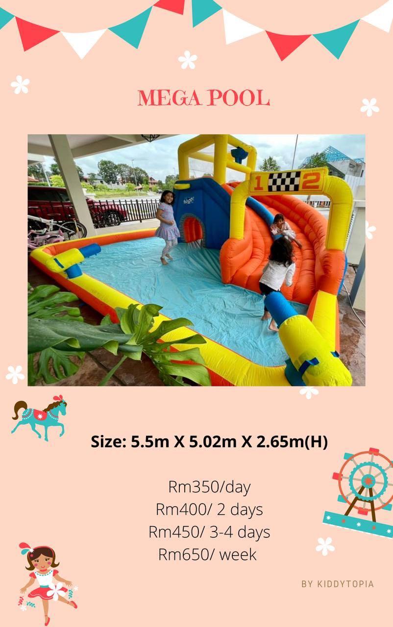 Mega inflatable waterpark pool for rent / sewa, Hobbies & Toys, Toys ...