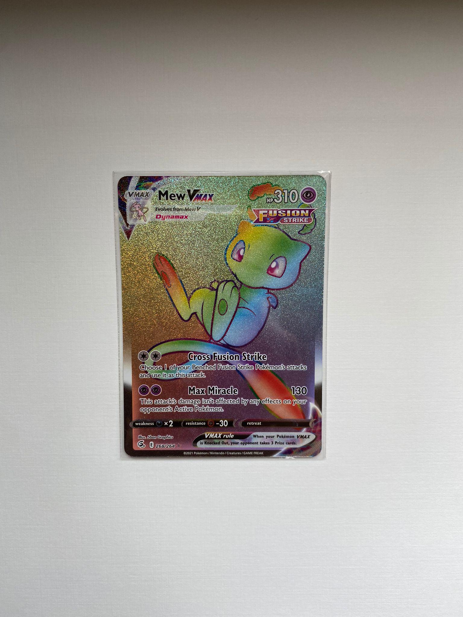 Mew VMAX Secret/Rainbow Rare Fusion Strike 268/264 Pokemon TCG Sword ...