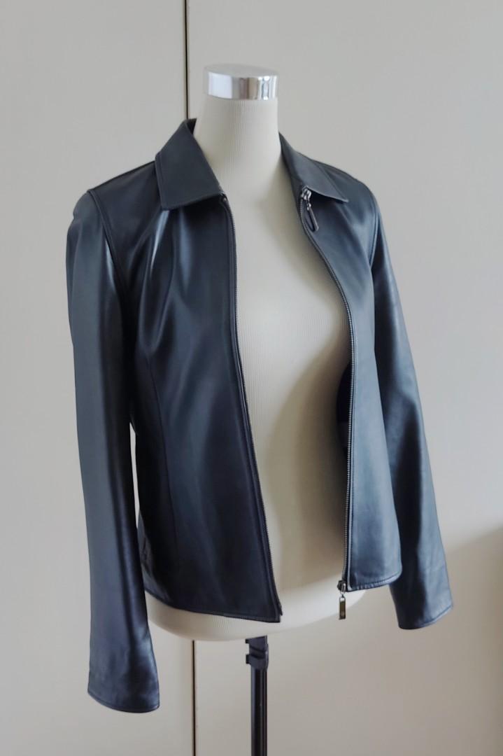 [MINIMALIST] Simple Leather Jacket, Women's Fashion, Coats, Jackets and ...