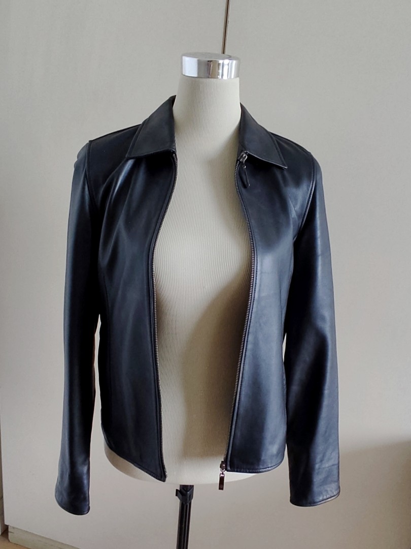 [MINIMALIST] Simple Leather Jacket, Women's Fashion, Coats, Jackets and ...