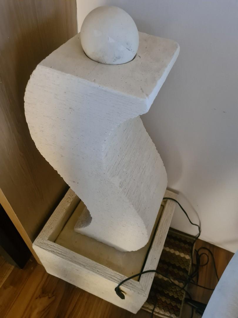 Minimalist White Stone Water Feature, Furniture & Home Living, Home ...