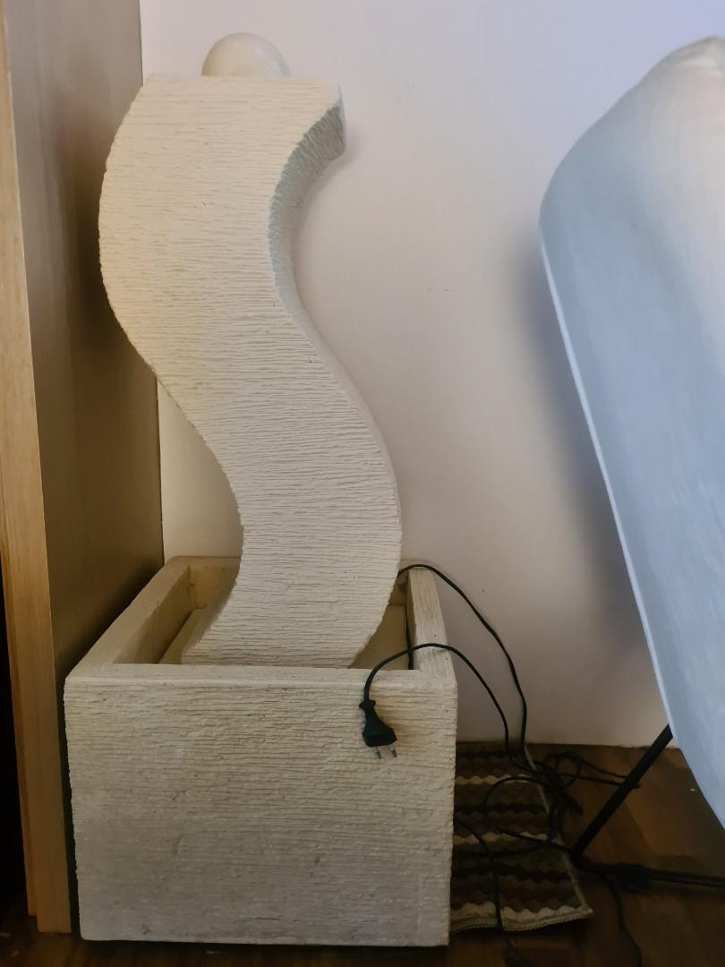 Minimalist White Stone Water Feature, Furniture & Home Living, Home ...