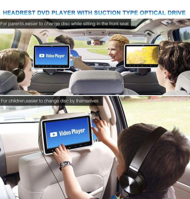 NAVISKAUTO 10.1" Dual Car DVD Players with HDMI Input, Audio, Portable ...