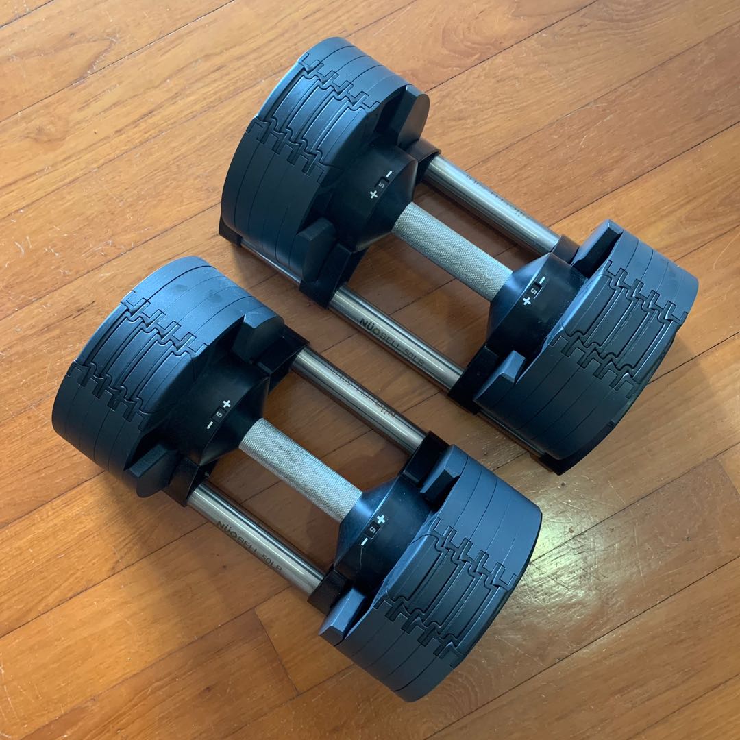 Nuobell adjustable dumbbells, Sports Equipment, Exercise & Fitness ...