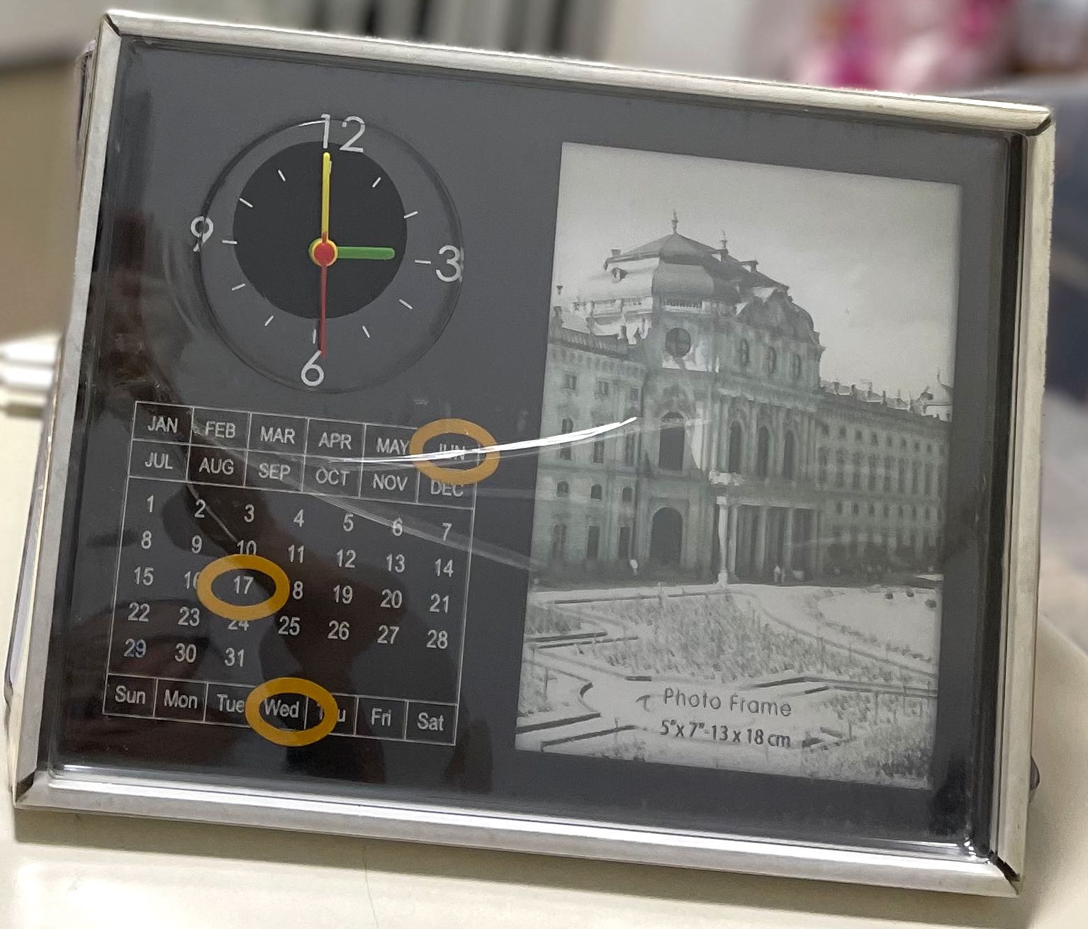 Photo Frame with Clock and Calendar, Furniture & Home Living, Home ...